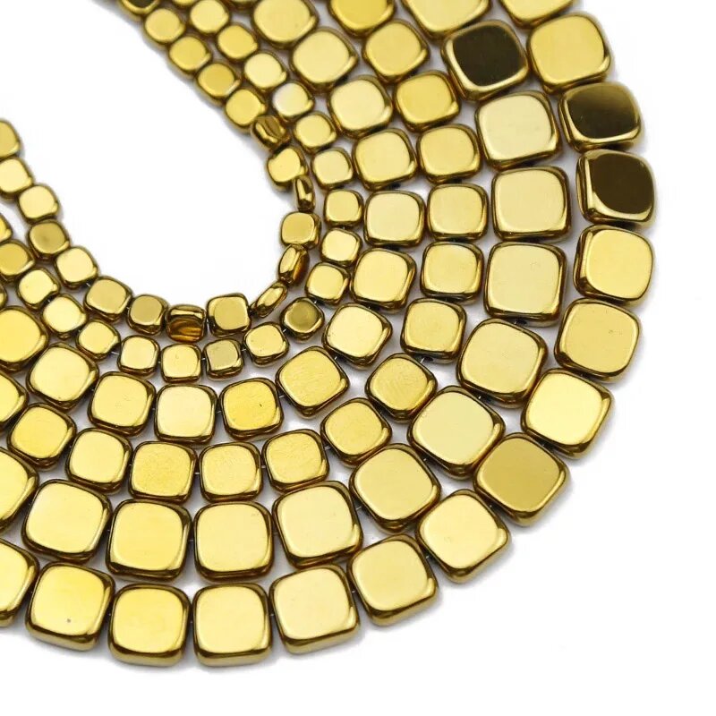 Гематитовые бусины ZHBES 4/6/8 мм синие, зеленые 8MM About 48pcs, Gold