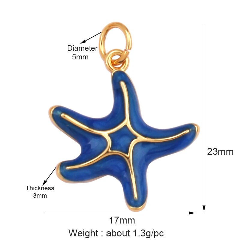 Модное ожерелье с подвеской в виде океанского гребешка, морской звезды, дельфина, K809333-Blue
