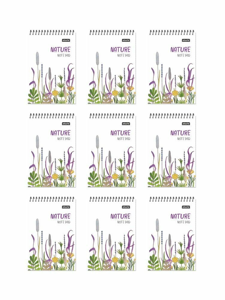 Attache Блокнот Nature White flowers А5, 60 листов, 9 шт