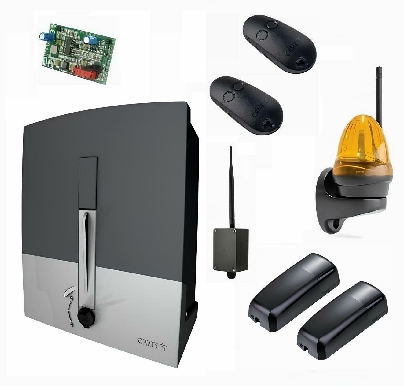 Автоматика для откатных ворот BXL04AGS FULL-K-BT, комплект: привод, радиоприемник, 2 пульта, фотоэлементы, лампа, Bluetooth-модуль