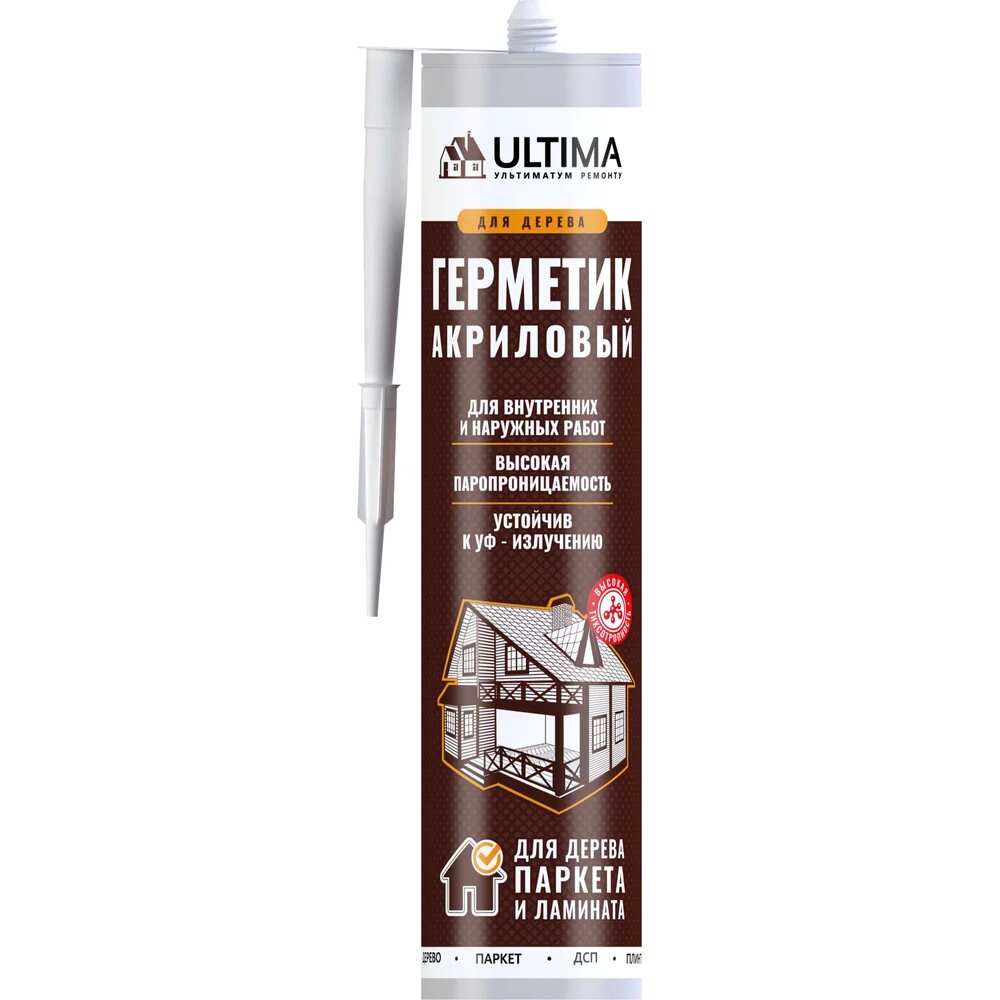 Акриловый герметик для дерева ULTIMA тик 300 гр ULTT300