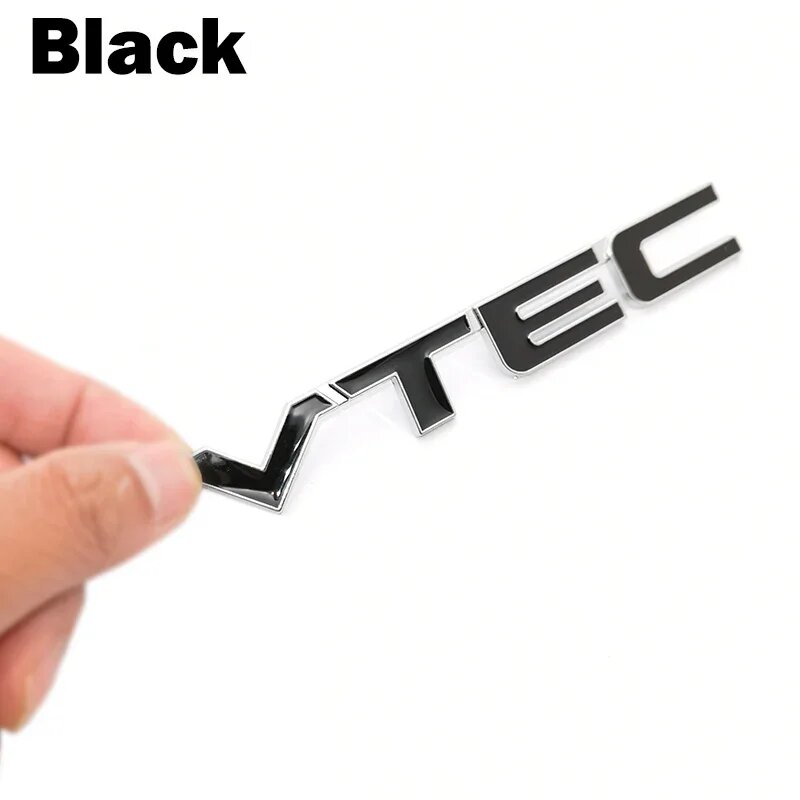 Черный логотип VTEC, металлическая эмблема для авто