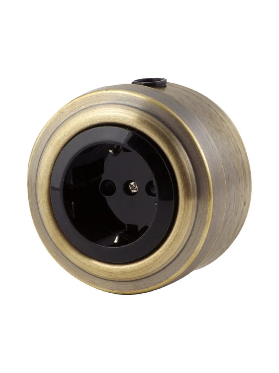 Розетка "Vintage", латунь, античная бронза, 16A, 220В, наружная установка