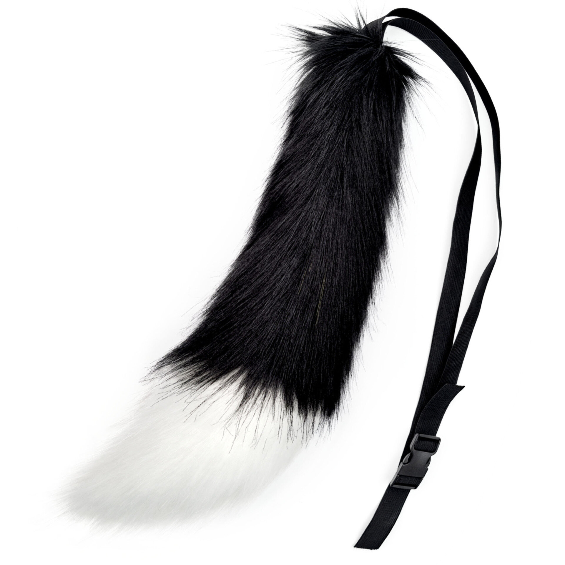 Набор масок "Хвост лисы", черно-белый, имитация плюша, ручная работа