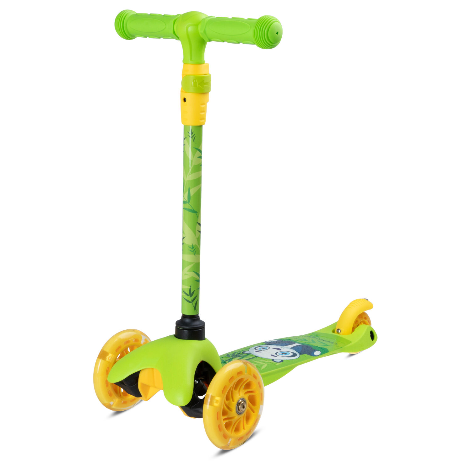 Самокат-кикборд CITY-RIDE CR-S4-05PGN телескопический руль металл, колеса PU 120/76 со светодиодами,