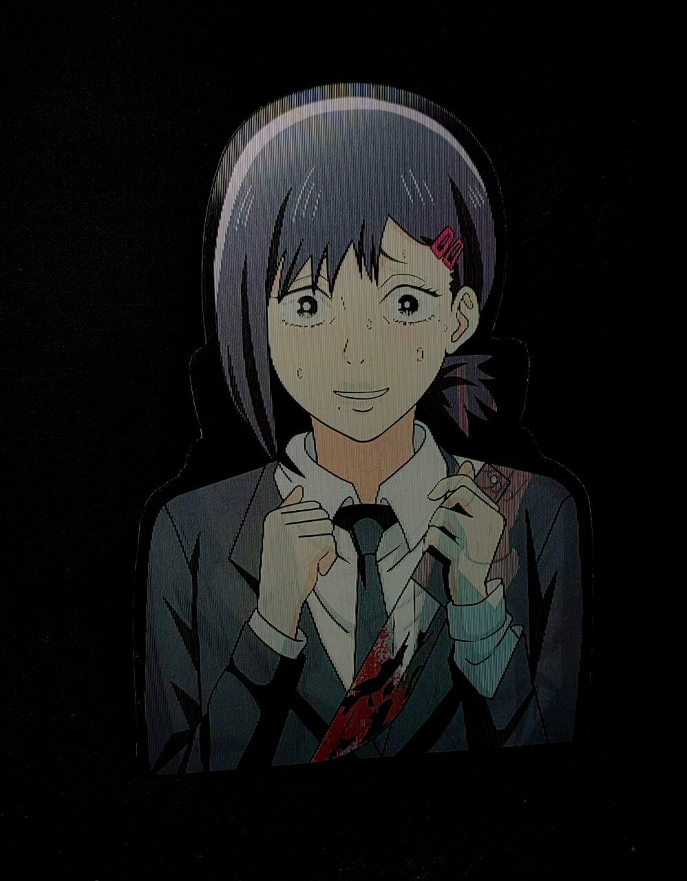 Наклейка голографическая Кобени Хигасияма. Человек-бензопила