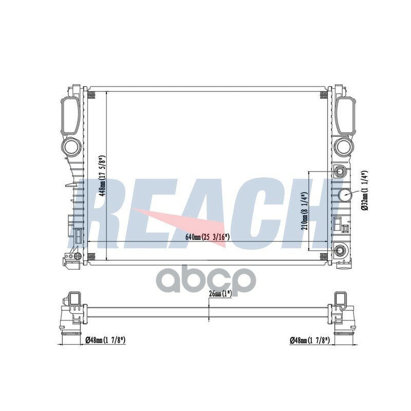 Радиатор системы охлаждения MB W211 E200-220 CDI 02- REACH арт. 1.41.2868.126