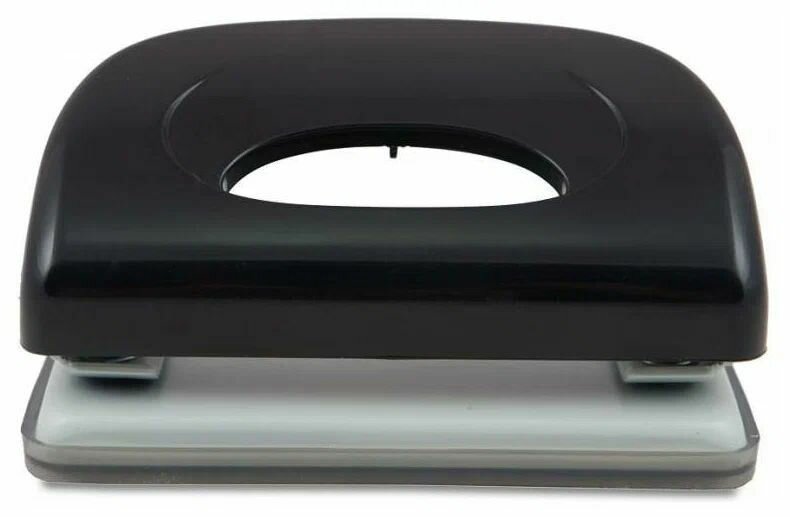 Дырокол KW-Trio Dolphin выдвижная линейка, черный, 10 л