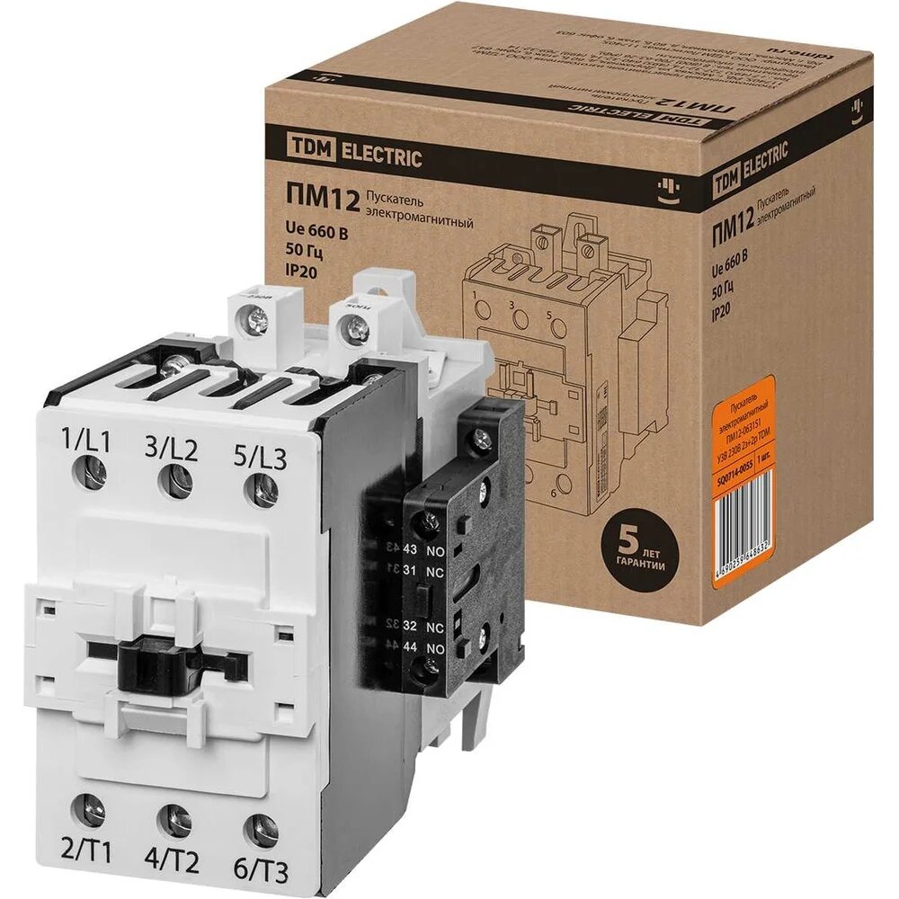 Электромагнитный пускатель TDM ELECTRIC ПМ12-063151 У3В 230B 2з+2р SQ0714-0055, из фаз, 660 В