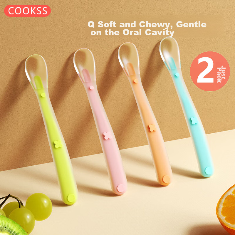 COOKSS Newborn детский ложка, детский Silicone ложка, младенец Supplementary Food ложка, детский Water And Milk Feeding