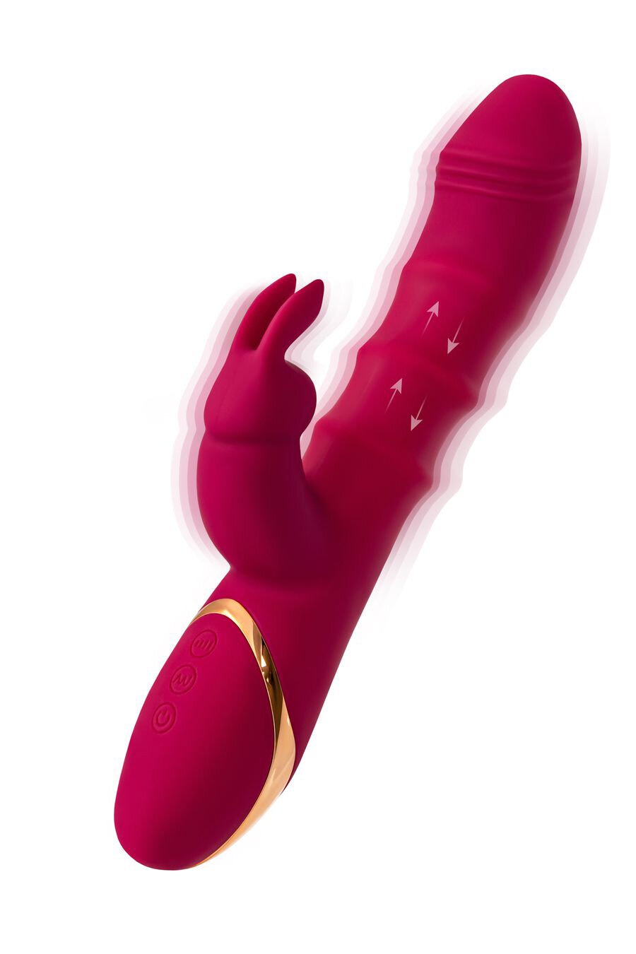 Виброкролик с двигающимися кольцами, JOS Tenty, силикон, бордовый, 23,5 см JOS Виброкролик с двигающимися кольцами, JOS Tenty, силикон, бордовый, 23,5 см