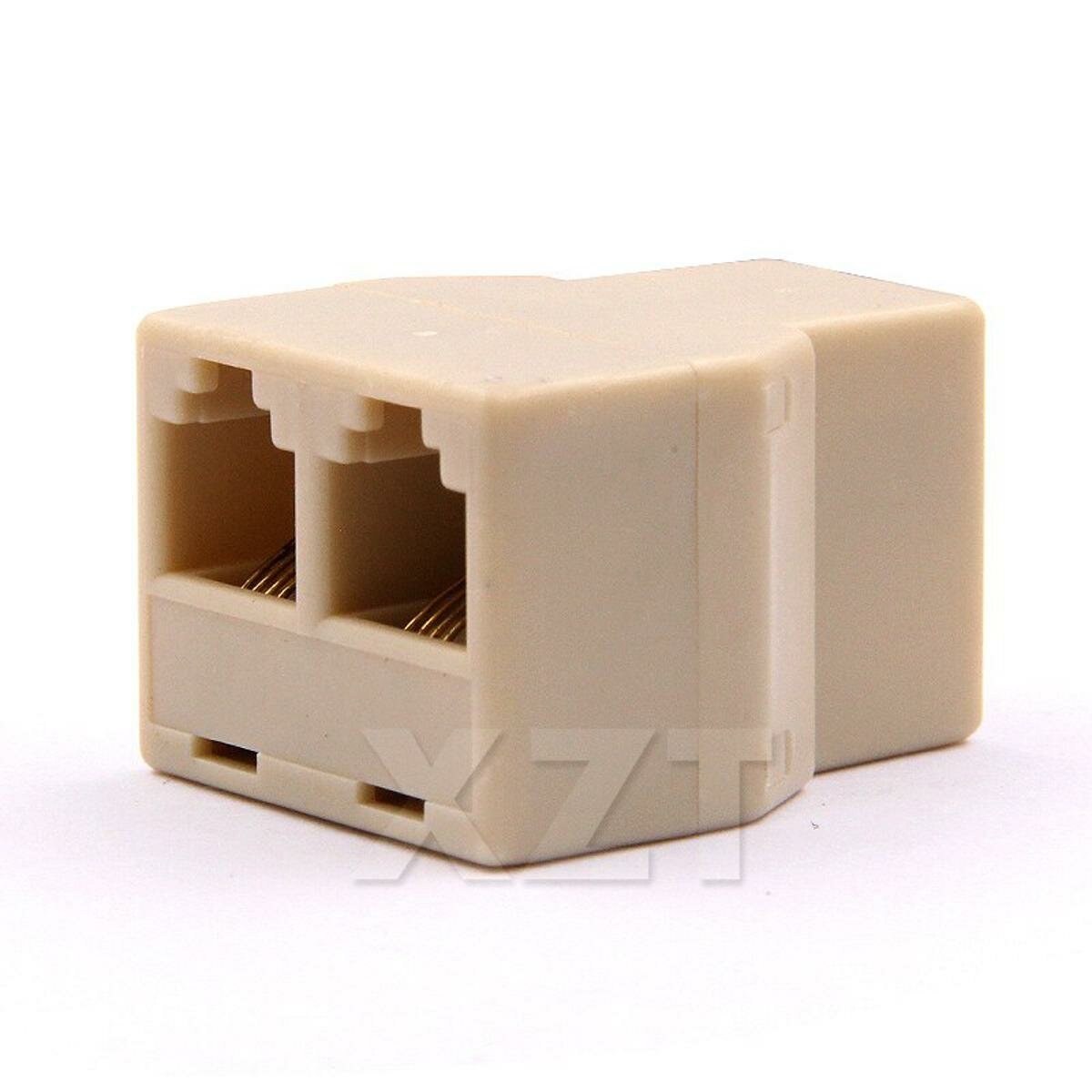 2017 новейший горячий RJ11 4-контактный женский 1 на 2 телефонный разветвитель разъем адаптер