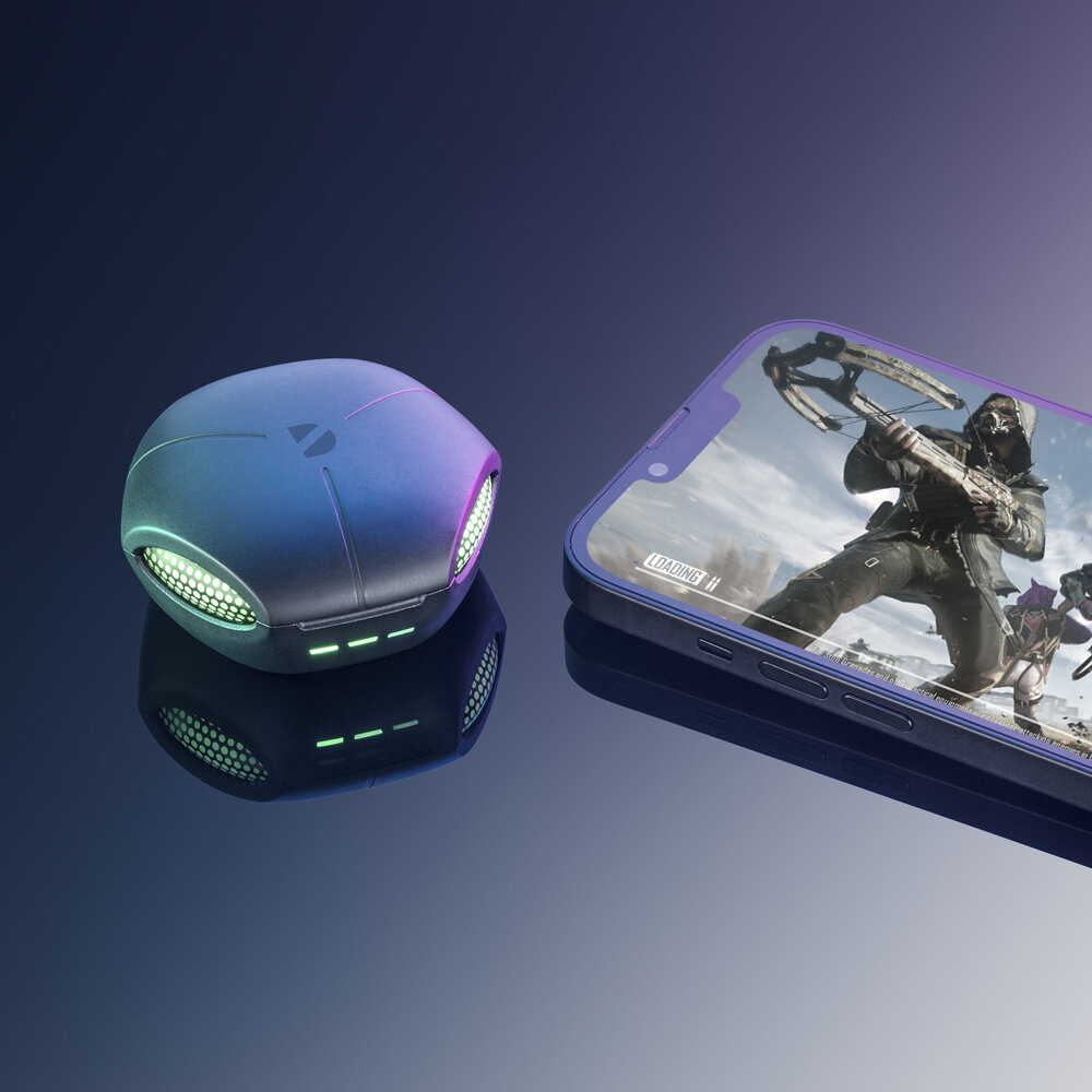 Игровые беспроводные наушники Air Termit, BT 5.3, зарядный чехол 350 мАч, черный, Deppa 44198-OZ/ Без заводской упаковки