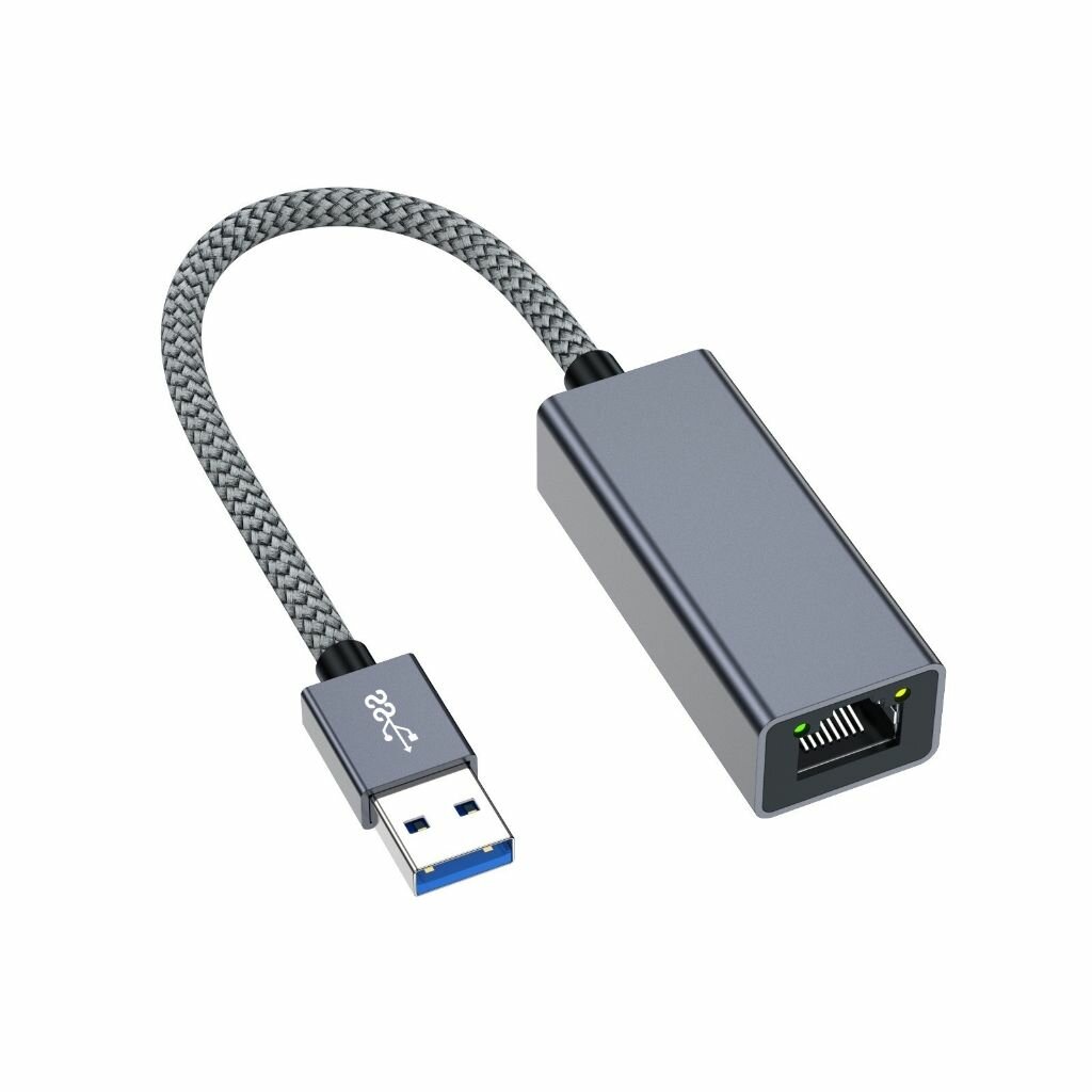 Подключенная внешняя сетевая карта USB3.0 gigabit к сетевому порту RJ45