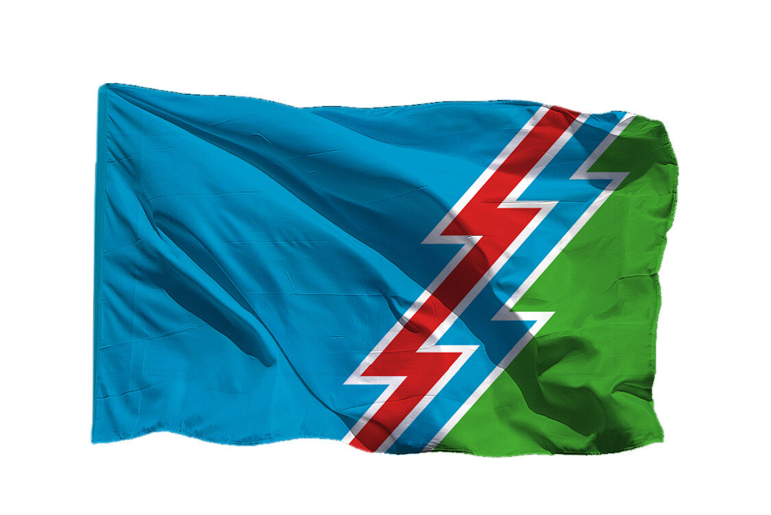 Флаг Усть-Илимска на шёлке, 70х105 см - для ручного древка