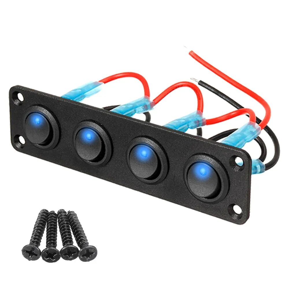 12 В 1-4 банда Универсальный тумблер Панель USB Автомобиль Лодка Морской автофургон 4 button