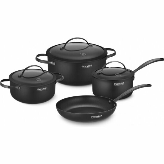 Набор посуды Rondell Arcane 7 предметов, алюминий, черный (RDA-1858)
