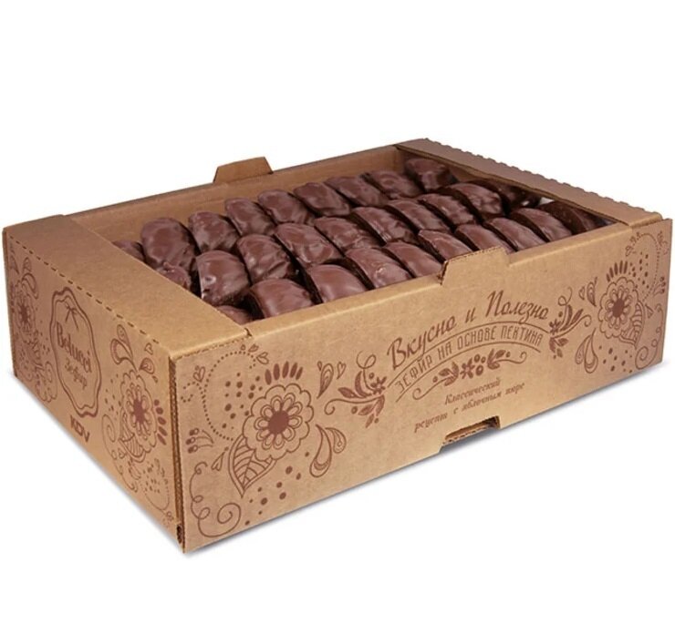 Зефир ванильный глазированный, 1 кг КДВ