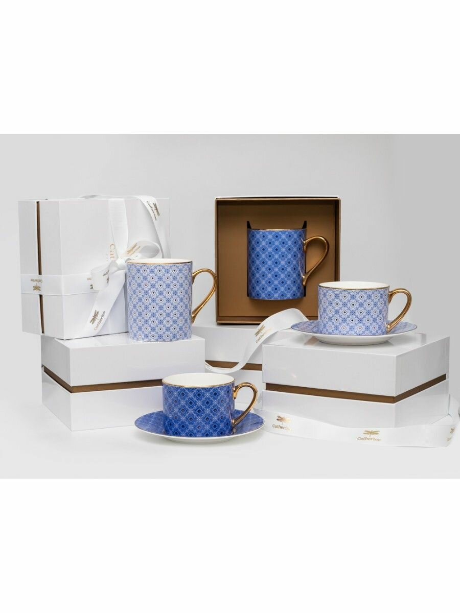 Подарочный набор на 4 персоны, коллекция "Блу/Bleu", Catherine