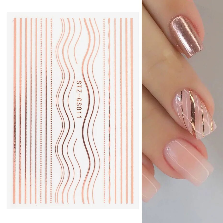 3D наклейки для ногтей Full Beauty Розовый, STZ-GS 011 Rose Gold