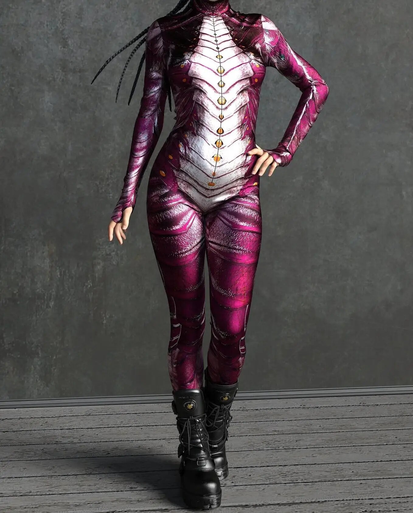 Женский панк комбинезон «Ужасы монстров»