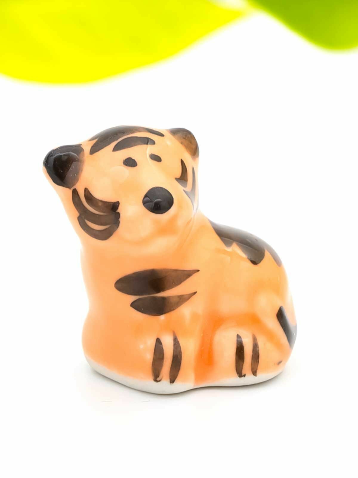 Фигурка коллекционная - Тигр, Гжель, Фарфор, 2,7 см