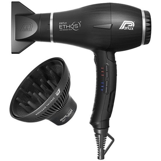 Набор: Фен Parlux Ethos 2 насадки + диффузор, черный