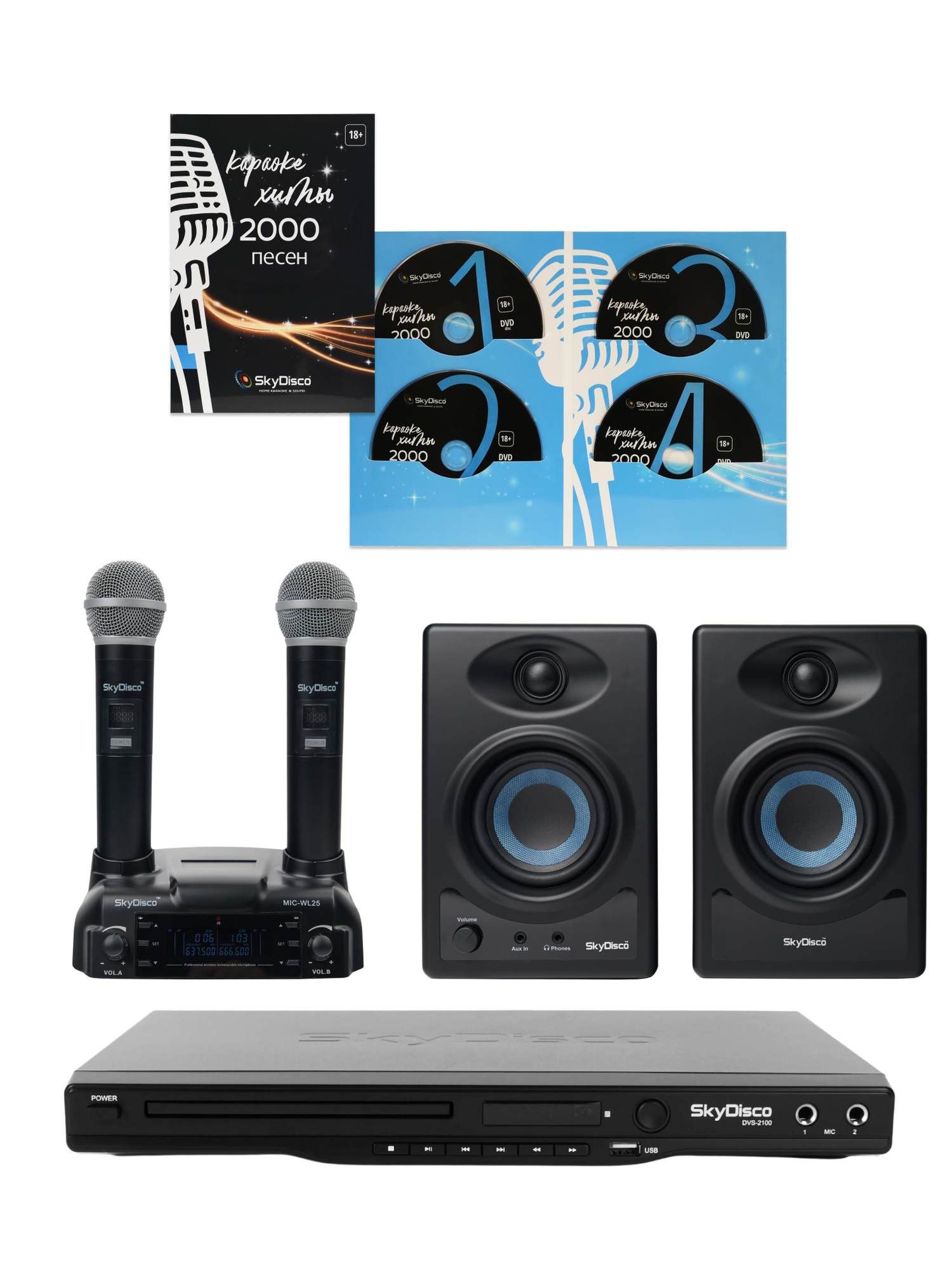 Комплект караоке для дома SkyDisco Karaoke Home Set 3+SM-3BT