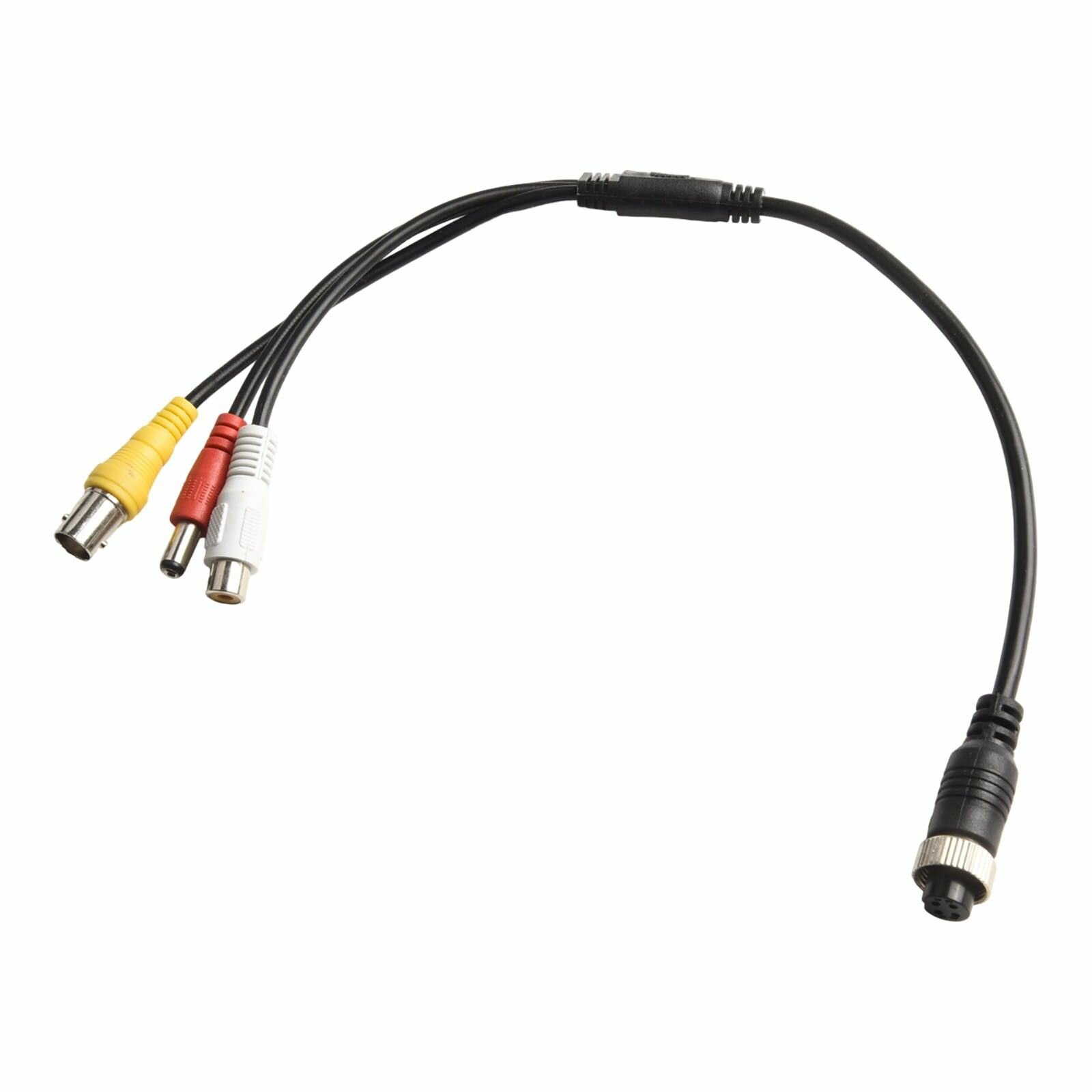 Кабель 4-контактный авиационный к BNC и RCA с разъемом питания 2,1x5,5 мм, 30 см — видео, аудио и питание для камер
