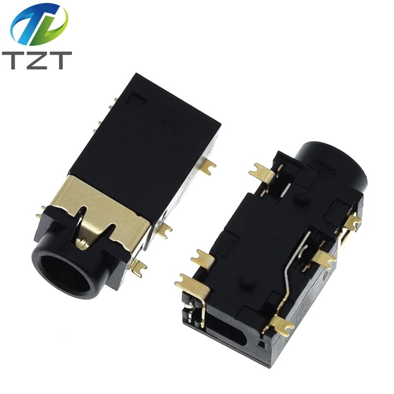 10 шт. TZT 3,5 мм разъем для наушников аудиоразъем PJ-342 для поверхностного монтажа 6 футов двойная дорожка позолоченная PJ342