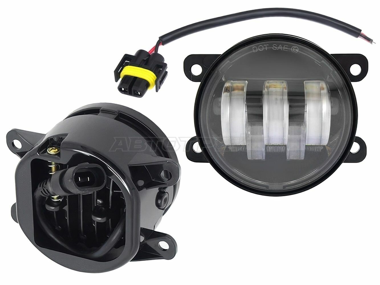 Фара противотуманная LED белый для Форд Фокус, Опель Астра G, H, Рено Дастер, Логан арт ST260026 SAT