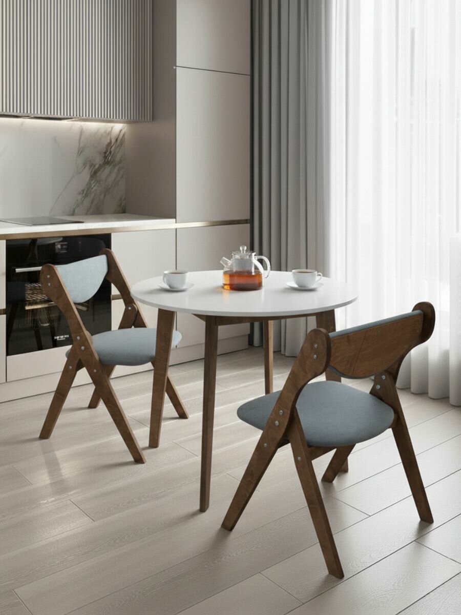 Набор стульев для кухни и гостиной со спинкой мягкие, деревянные кресла / 2 штуки