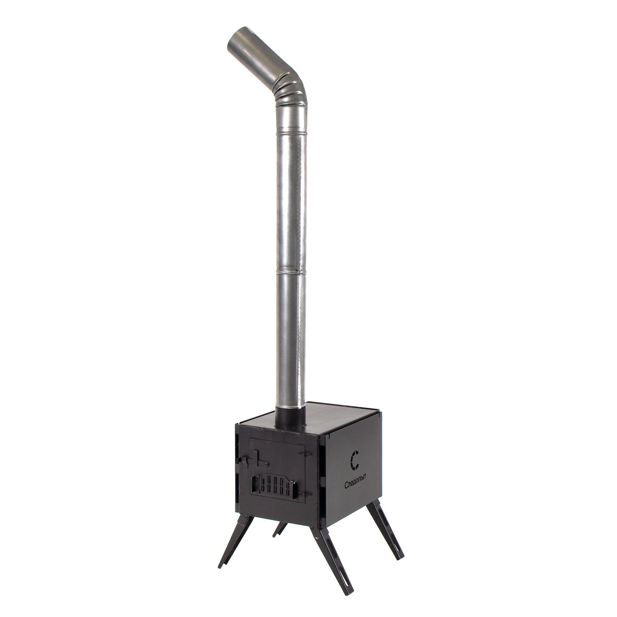Печь дровяная Следопыт Light малая, сталь 1 мм (с экранами и угловыми трубами)