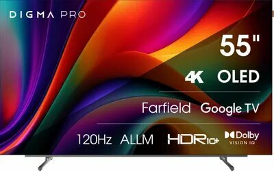 Телевизор OLED Digma Pro 55 OLED 55M Google TV Frameless черный/серебристый 4K Ultra HD 120Hz DVB-T
