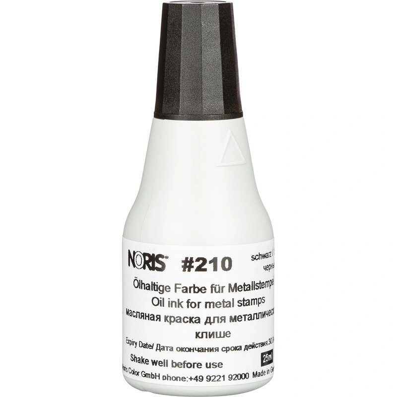 Краска штемпельная спец. 210А, черн. масл. осн. д/автонум. с мет. клише 25мл Ге