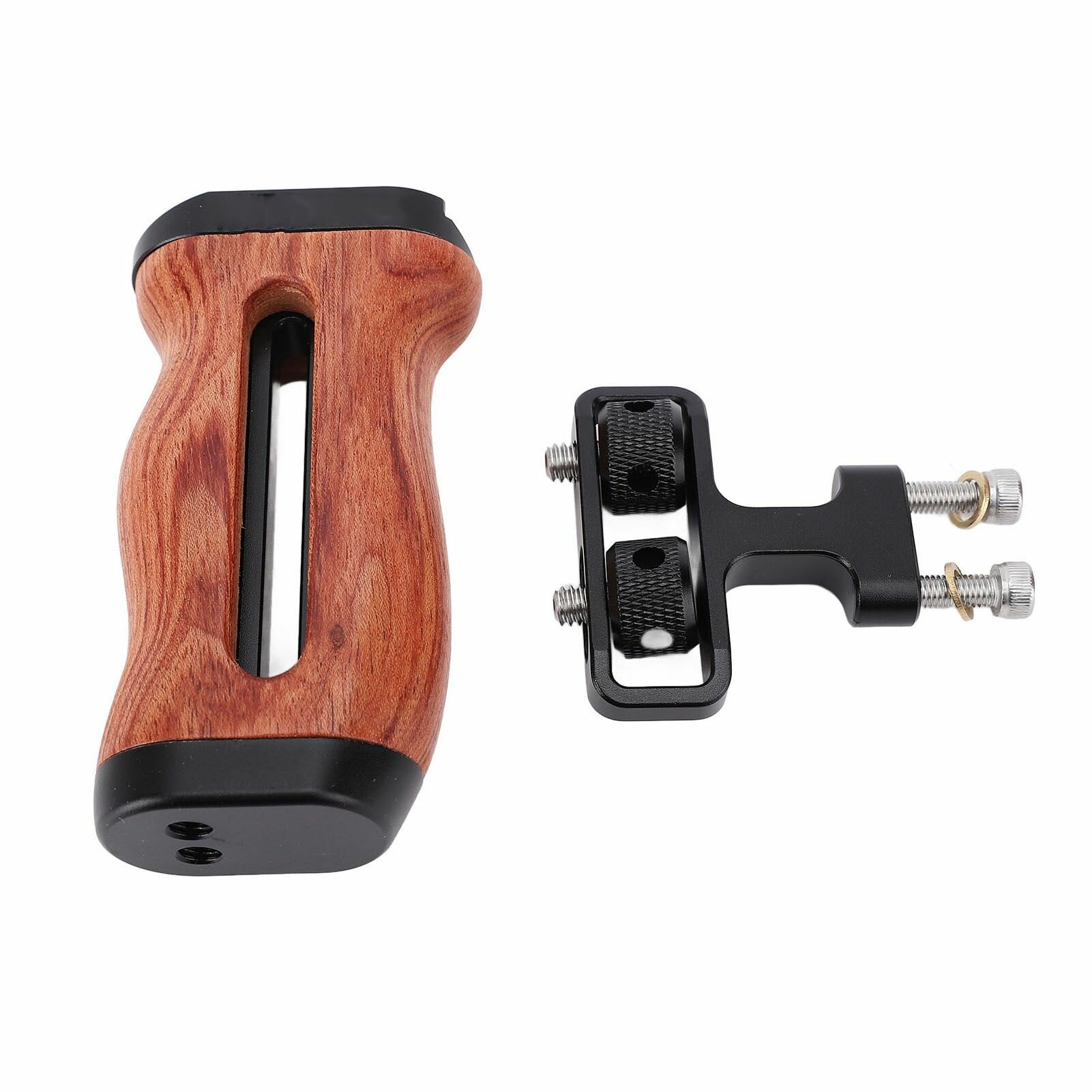 Универсальная деревянная боковая ручка-клетка для камеры с креплением холодный башмак и резьбовым отверстием 1/4 дюйма для надежной фиксации аксессуаров для съемок