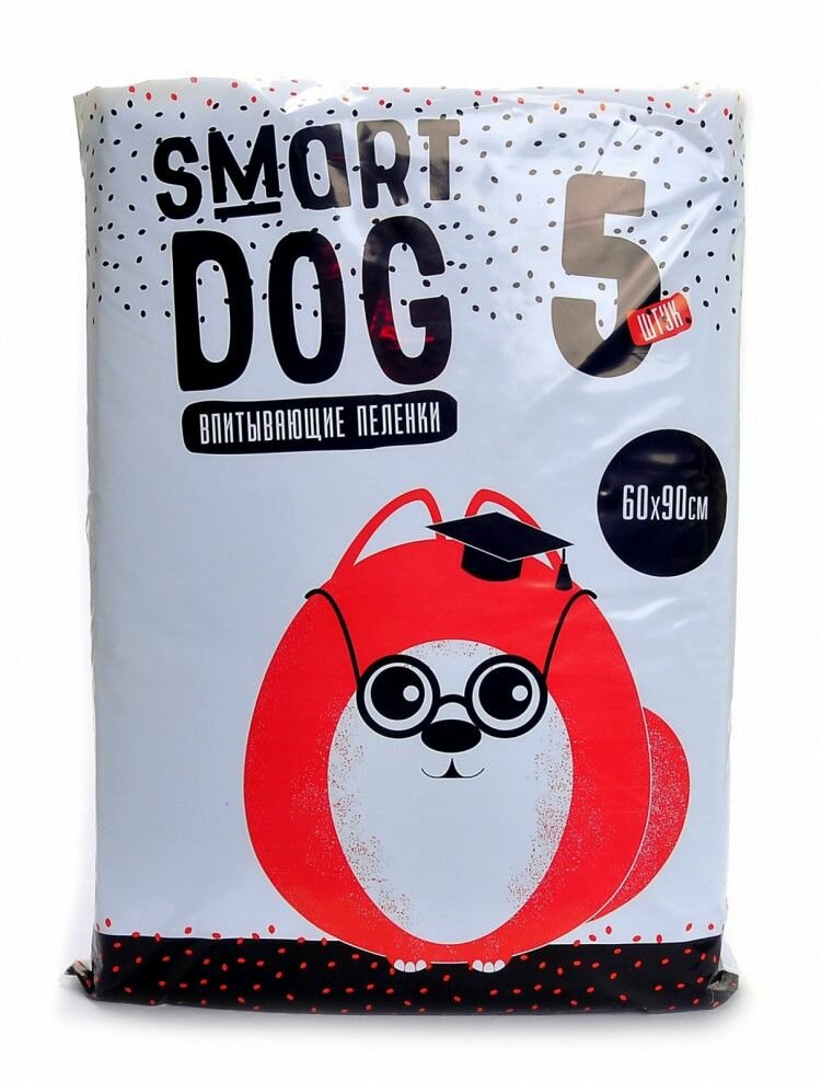 Пеленки Smart Dog, для собак, гипоаллергенные, впитывающие, 60 см x 90 см