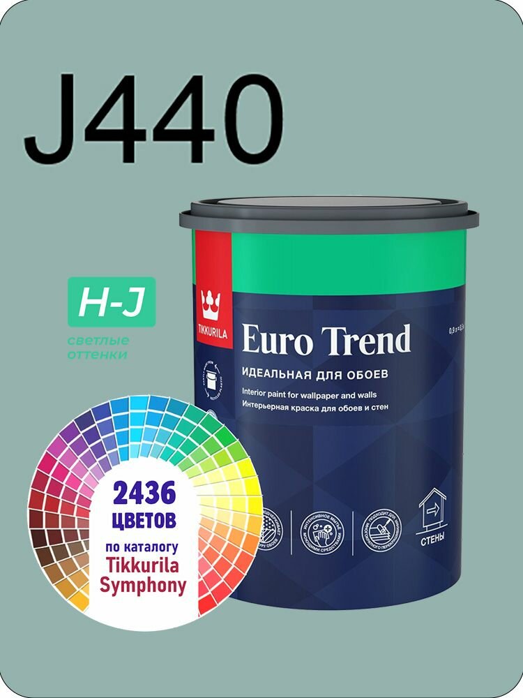 Краска для обоев Tikkurila Euro Trend 0,9л. светлые оттенки J440