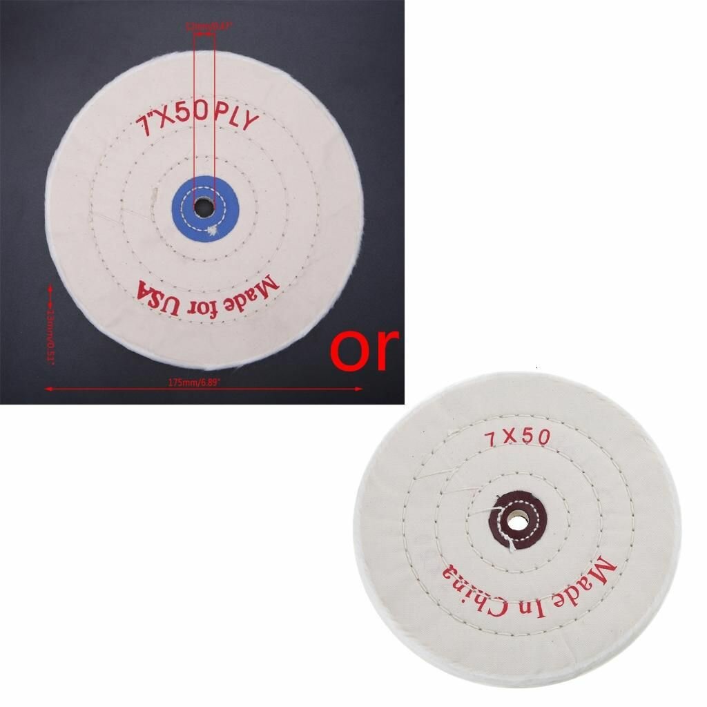 Колесо для полировки белой жемчужной ткани с внутренним отверстием диаметром 12 мм-7 дюймов