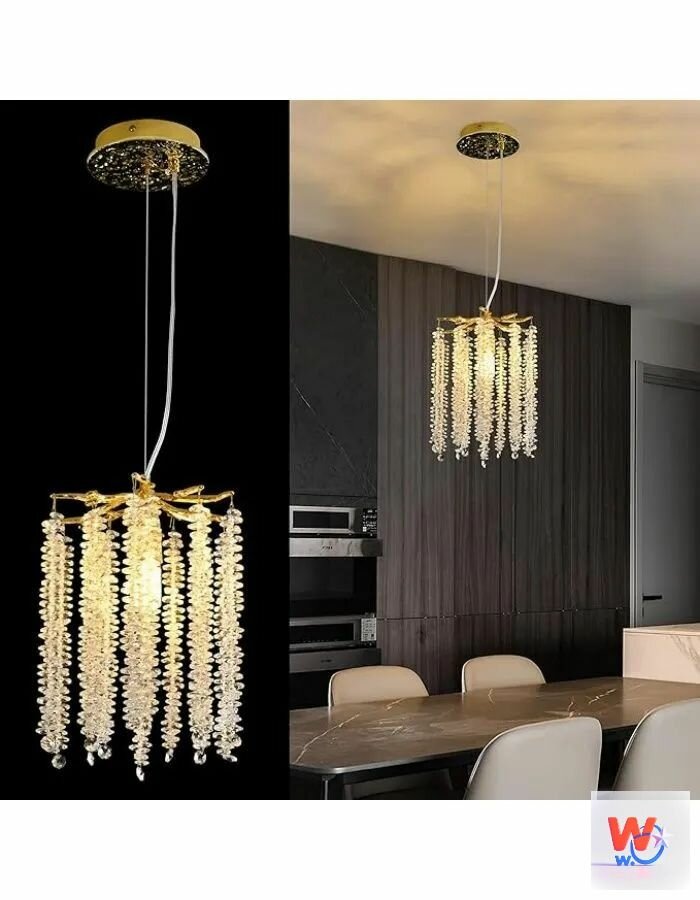 Люстра Xрустальная/люстра хрустальная потолочная Karina B033-1 Золотой светильник Регулируемый Диаметр210mm G9 Лампа