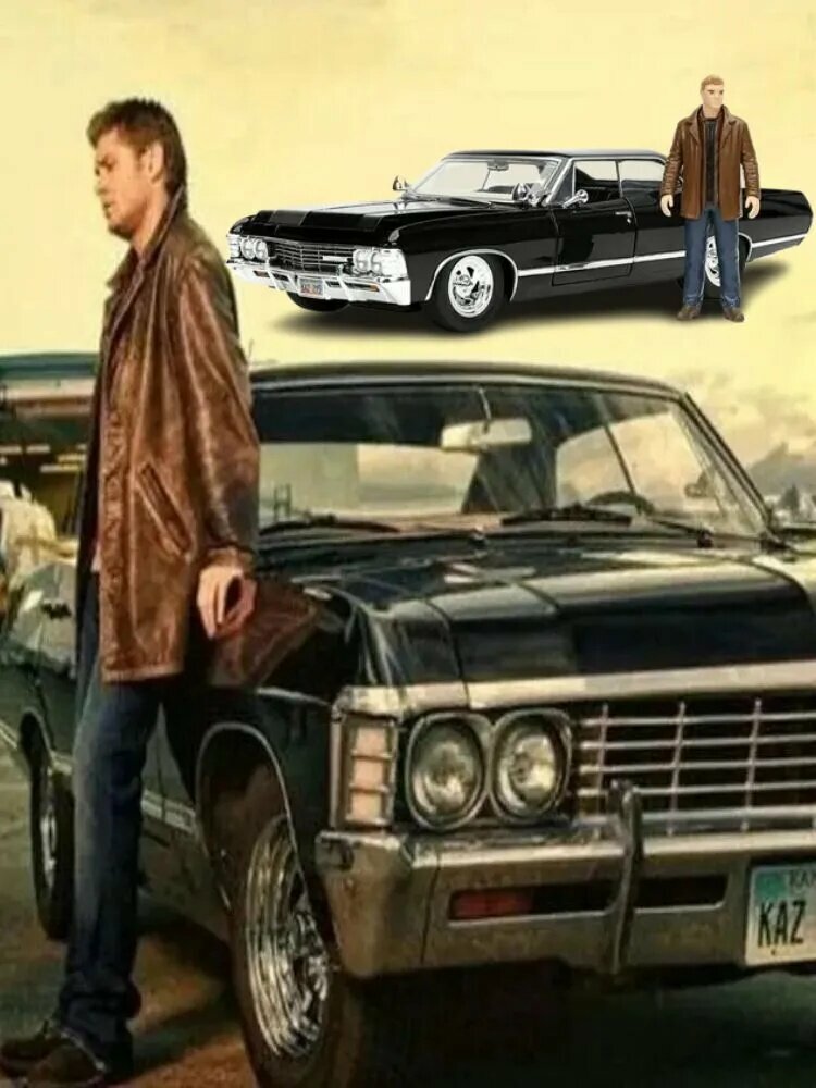 Коллекционная модель JADA 1:24 Dean Winchester and 1967 Chevrolet Impala SS Sport Sedan