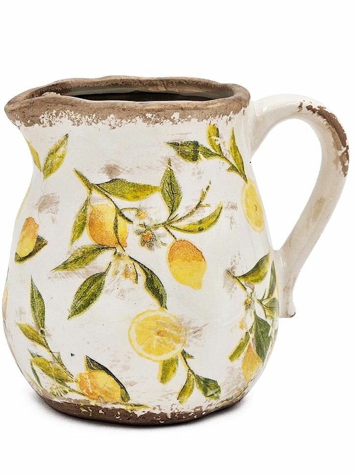 Кувшин декоративный с лимонами Glasar C5608, керамика, 16x13x16 см