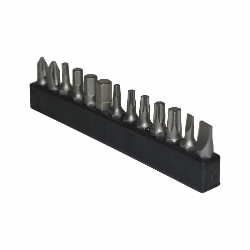 Набор сменных битов шлицевых SL, крестовых PH, TORX (звездочек торкс) и шестигранных HEX насадок 1/4" 13 пр. AIST 10106013-3 для отвертки или под держатель шуруповерта