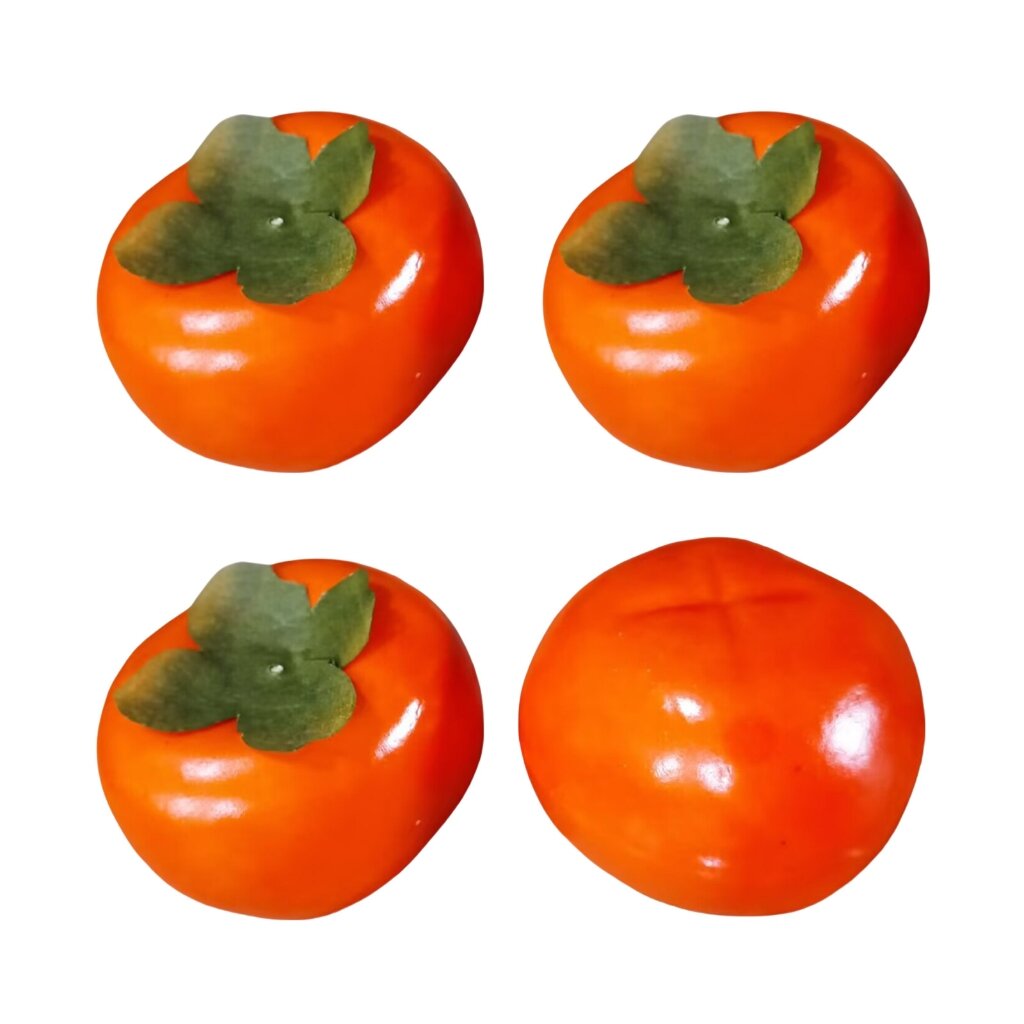 4ШТ Искусственная Имитация Хурмы Украшение из Фруктов Хурмы для Украшения Домашней Кухни Корзина Дисплей Фотография