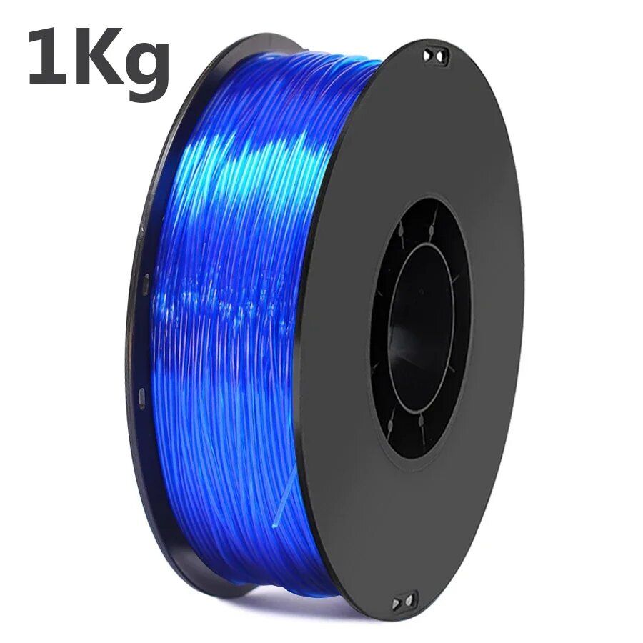 Филамент TPU 1kg прозрачный синий C 1.75 мм