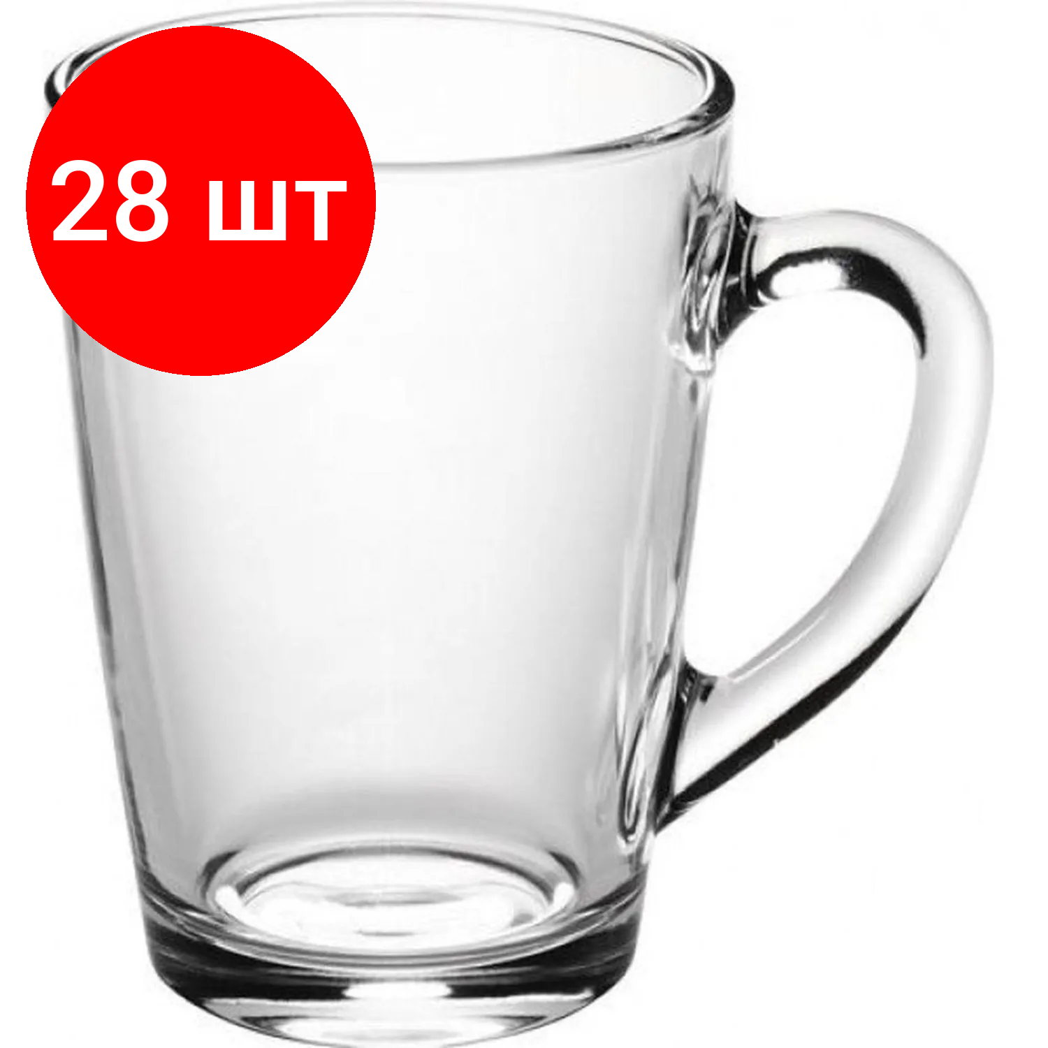 Комплект 28 штук, Кружка 320 мл прозрачная NEW MORNING E3415/H8500