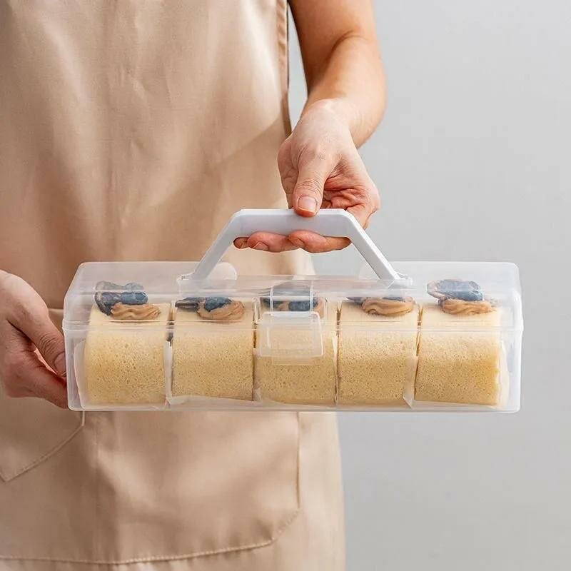 Переносная упаковочная коробка для хранения продуктов, коробка для упаковки домашних роллов с кексом, 1 шт.