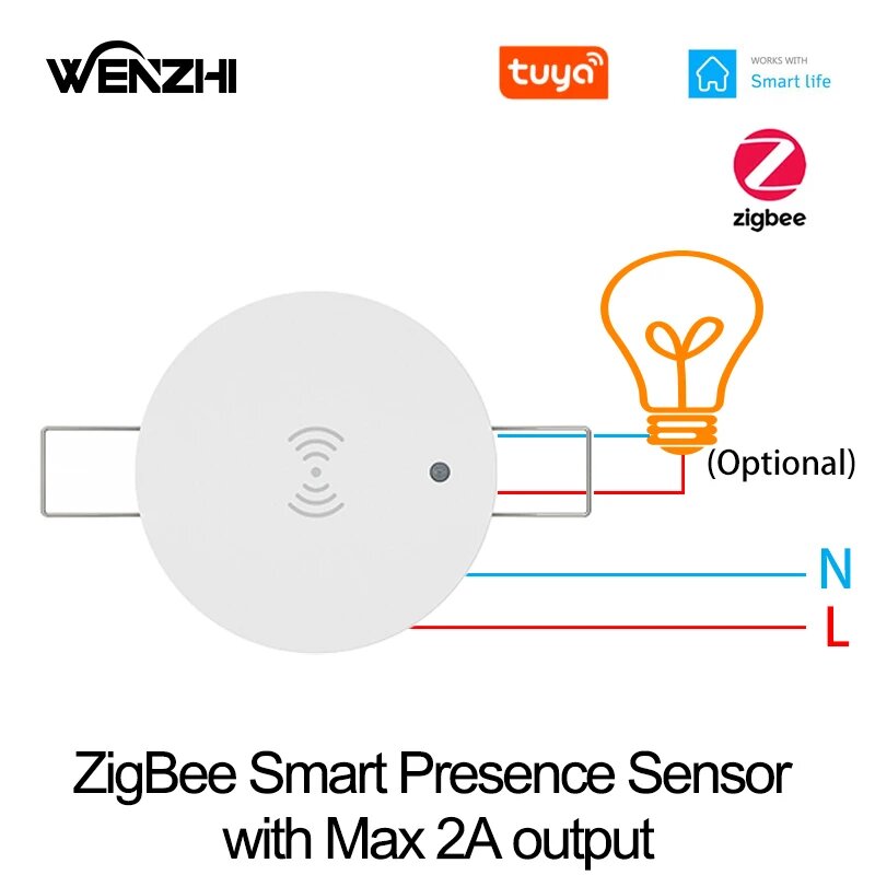 Датчик движения для света Tuya Smart Life 220V ZigBee Clip Mouting