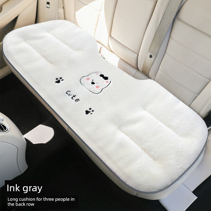Зимний плюшевый комплект из трех накладок на автомобильные сиденья, милый мультяшный цельный теплый автомобильный