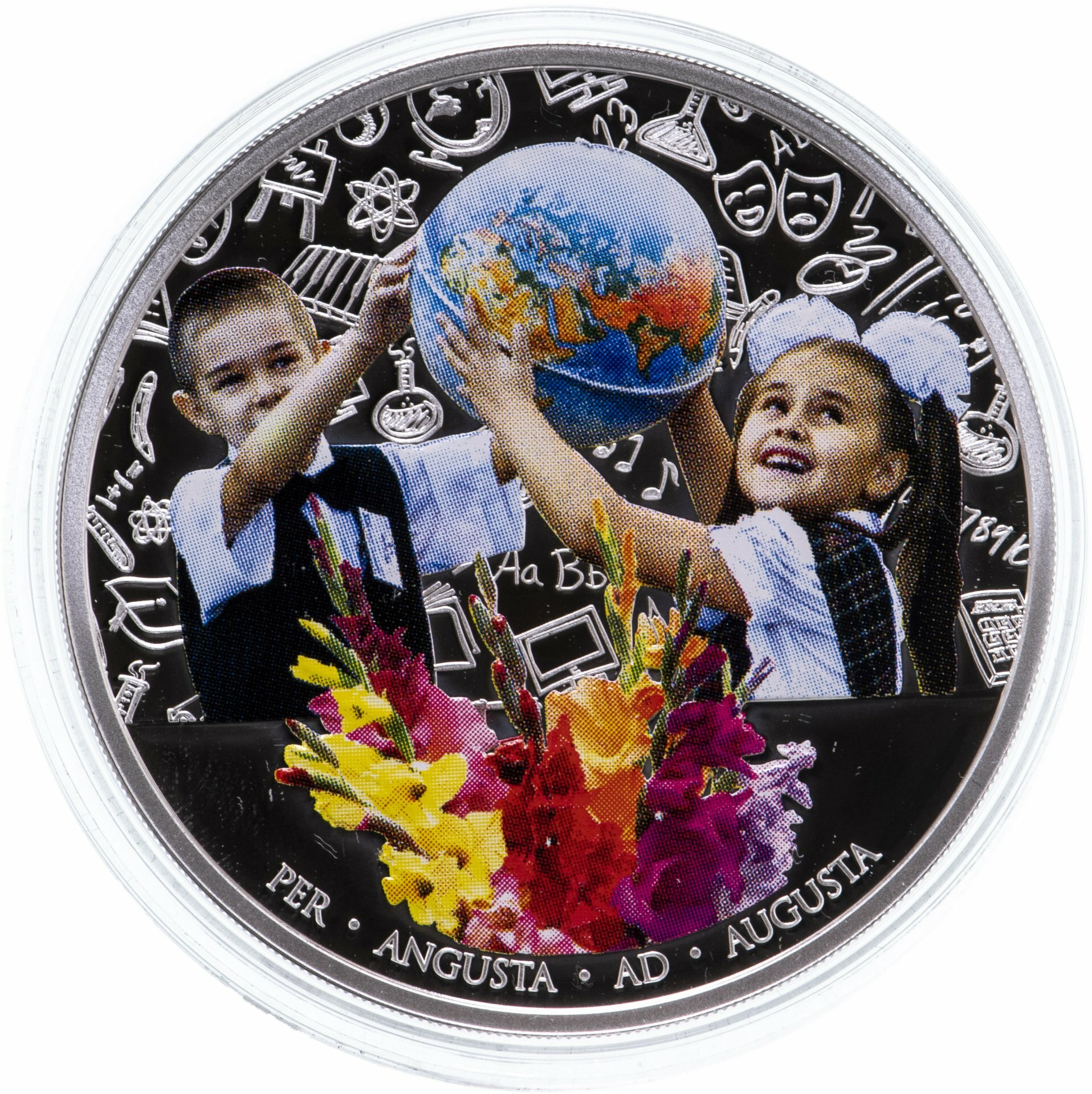 Ниуэ 2 доллара 2011 Proof "Школа - день знаний - 1 сентября" в коробке с сертификатом, Серебро 999